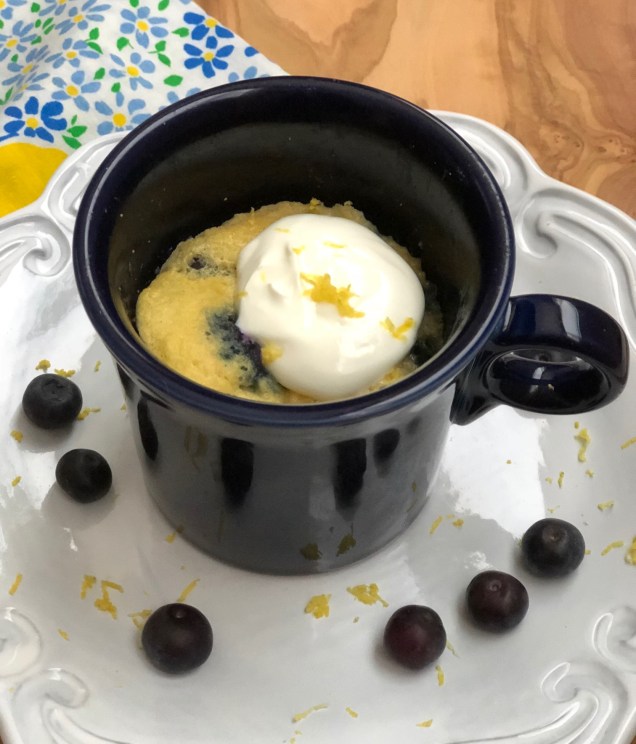 Blueberry Lemon Mug Cake - The Wandering RD