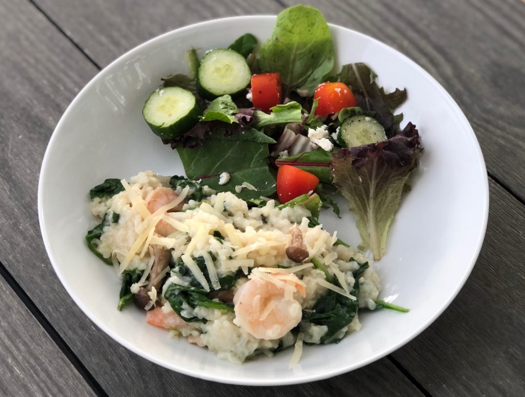 Instant Pot Mushroom and Spinach Risotto - The Wandering RD